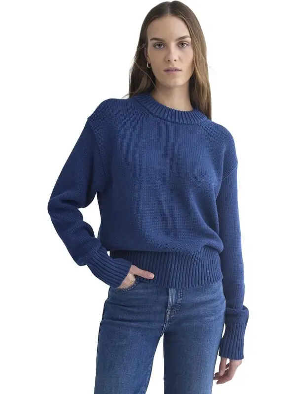 Everlane Oversized Cocoon Crew Neck Sweater - Estate Blue