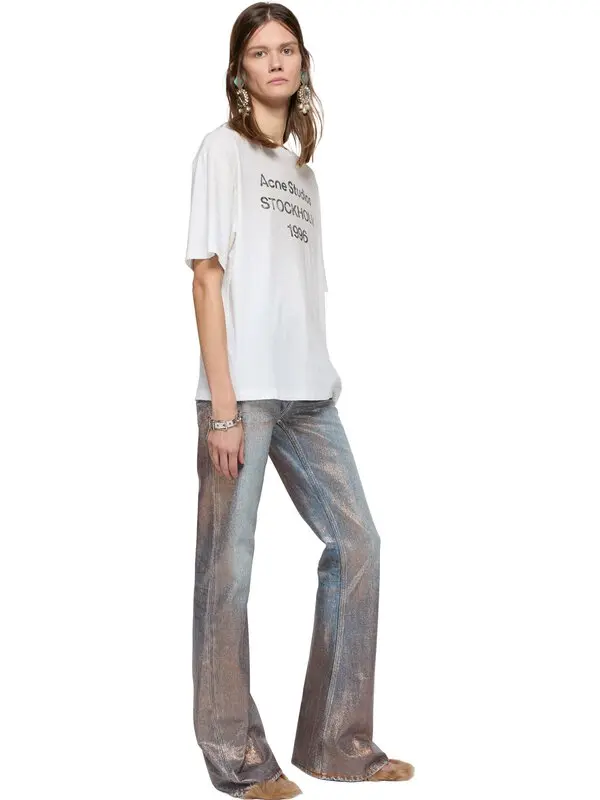 Acne Studios 2025f Glitter Jeans - Rose Copper,light Blue