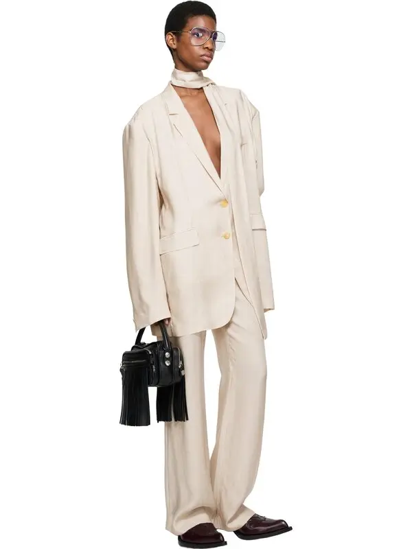 Acne Studios Single-breasted Suit Jacket - Beige Multi