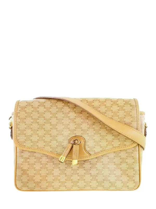 Celine 1990-2000 Macadam Coated Canvas Crossbody Bag - Brown