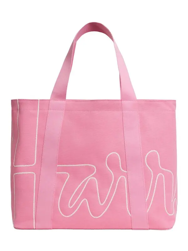 Harrods Medium Cotton Tote Bag - Pink