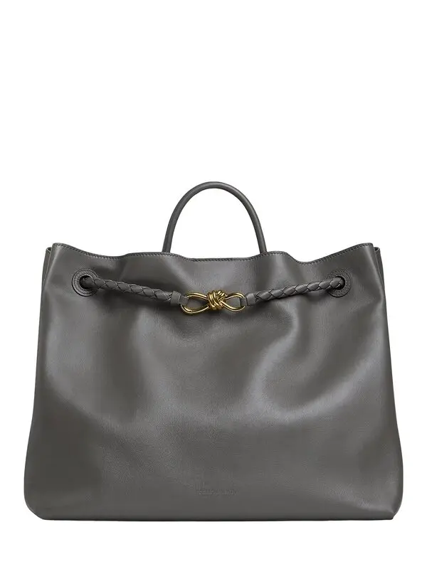 Bottega Veneta Large Andiamo Shoulder Bag - Grey