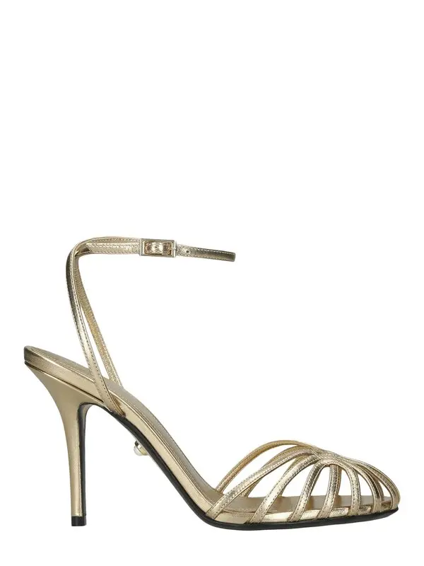 ALEVI MILANO Leather Blake Heeled Sandals - Gold