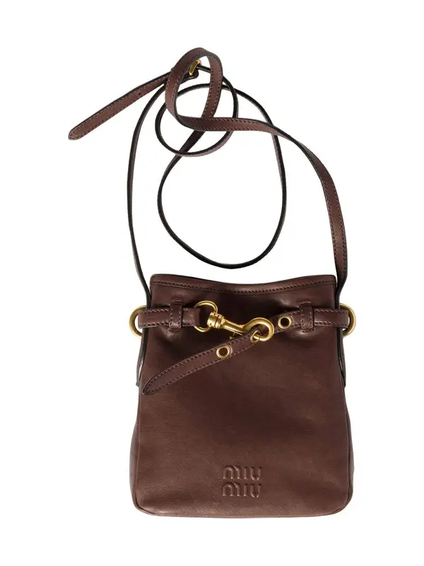 Miu Miu Nappa Leather Pouch - Brown