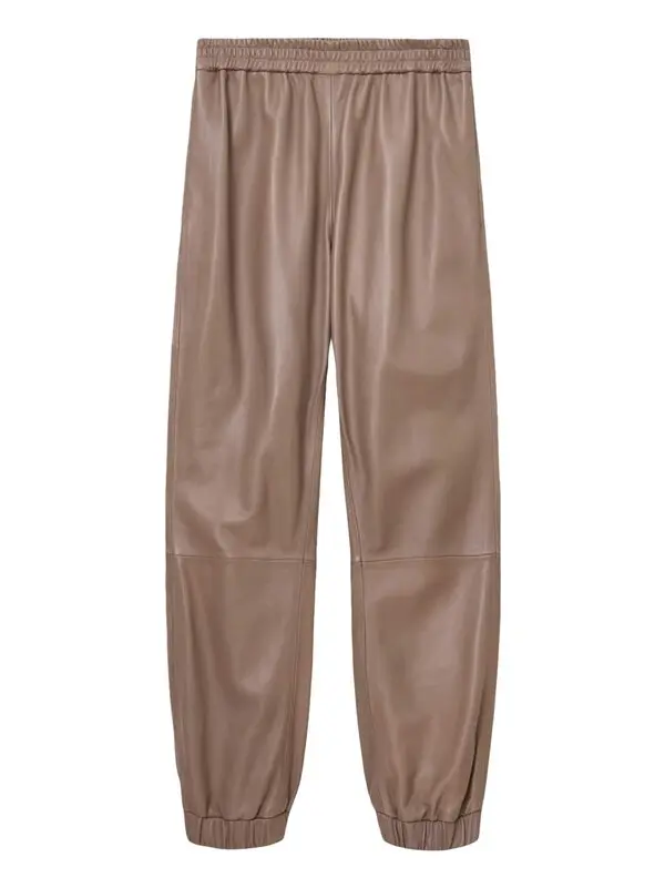 ALLSAINTS Leather Jen Sweatpants - Brown
