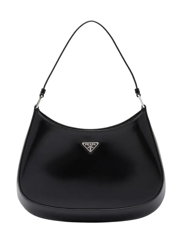 Prada Leather Cleo Shoulder Bag - Black