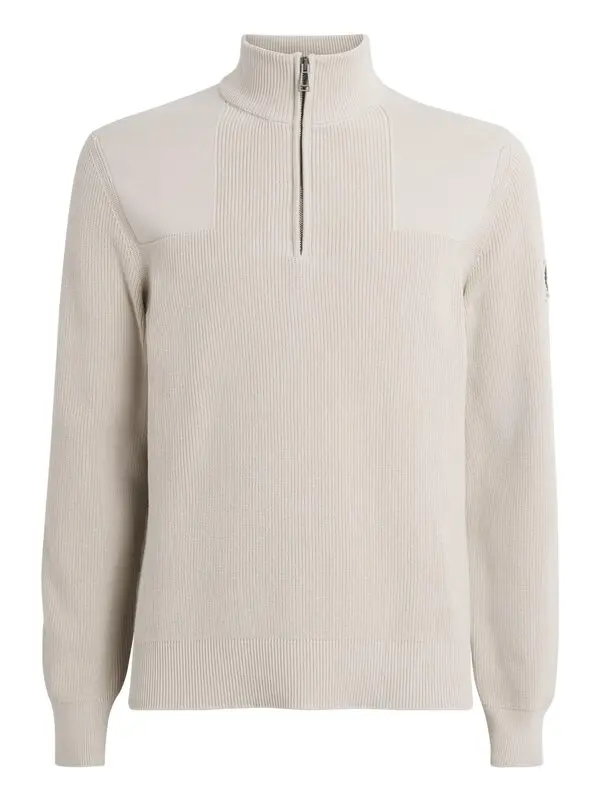 Belstaff Organic Cotton Commander Quarter-zip Sweater - Grey