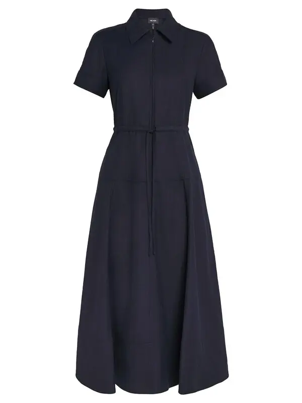 ME+EM Drawstring Shirt Midi Dress - Navy