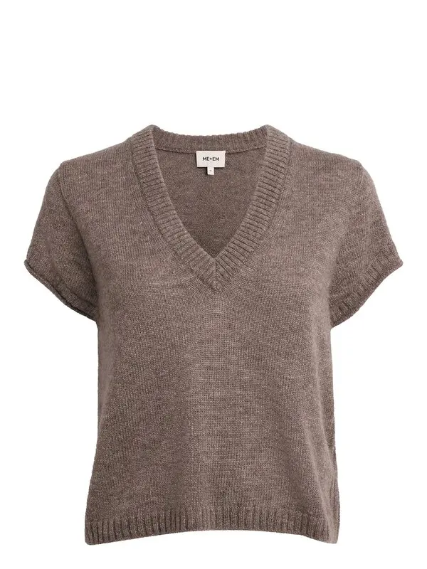 ME+EM Merino Wool-cashmere-silk V-neck Sweater - Brown