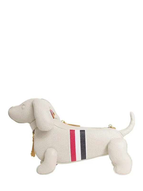 Thom Browne Mini Leather Hector Cross-body Bag - Beige