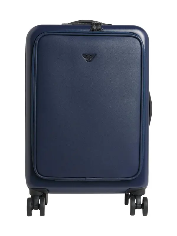 Emporio Armani Logo Carry-on Suitcase - Blue