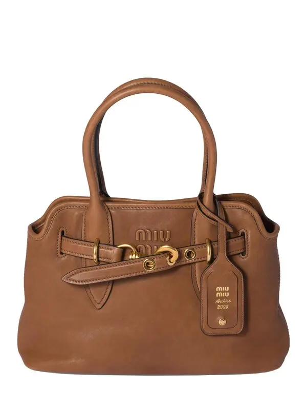 Miu Miu Nappa Leather Aventure Top-handle Bag - Brown