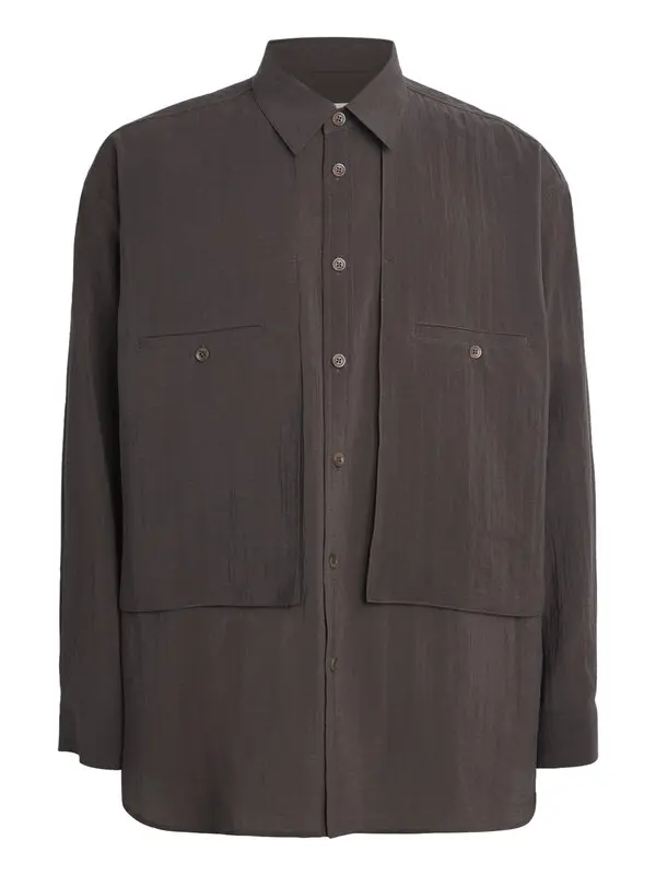 LE17SEPTEMBRE Panelled Oversized Shirt - Brown