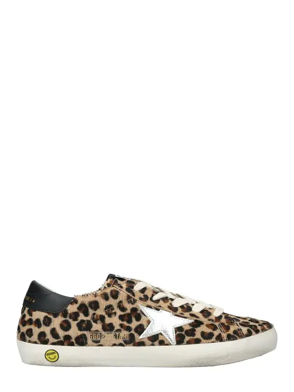 GOLDEN GOOSE Super-star Leopard Print Pony Skin Sneakers - Brown