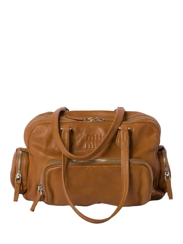 Miu Miu Nappa Leather Top-handle Bag - Brown