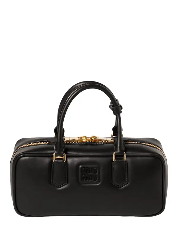 Miu Miu Leather Arcadie Top-handle Bag - Black