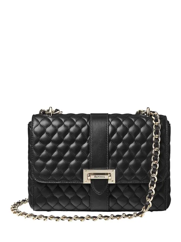 ASPINAL OF LONDON Large Lottie Shoulder Bag - Black