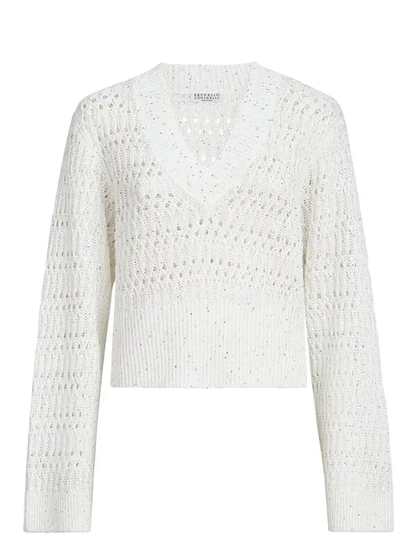 Brunello Cucinelli Linen-blend Sweater - White