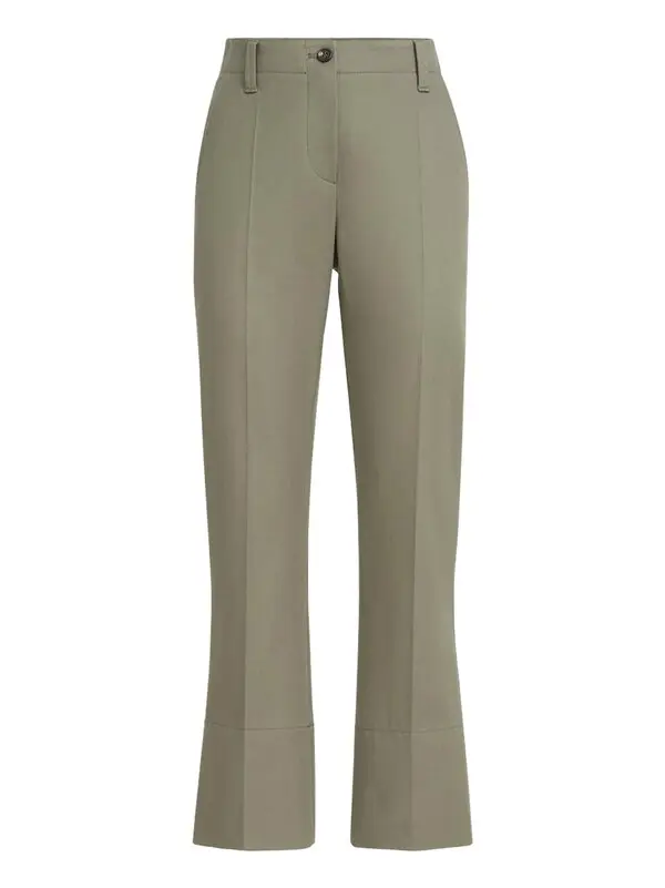 Brunello Cucinelli Stretch-cotton Flared Trousers - Green