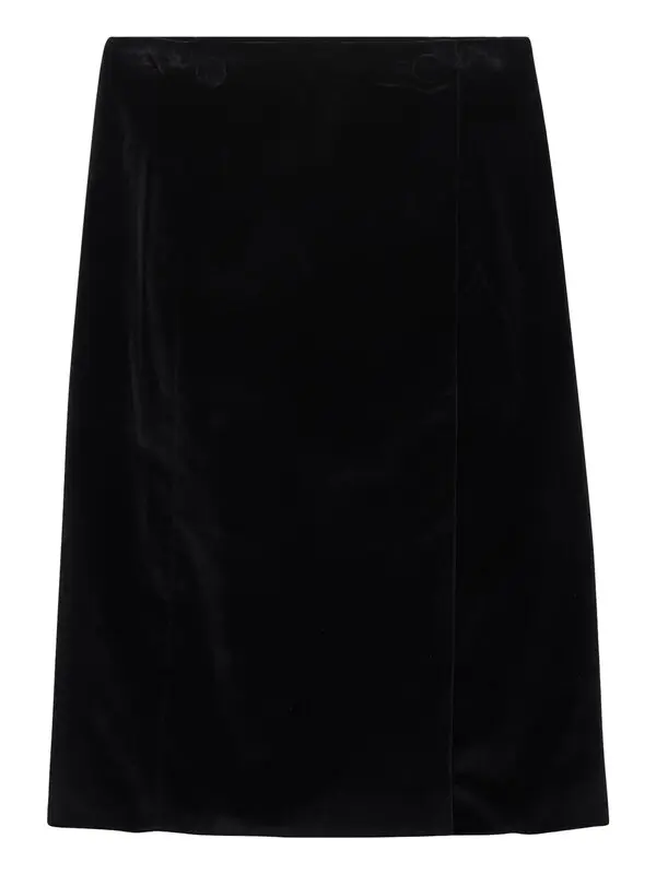 Prada Velvet Pencil Midi Skirt - Black