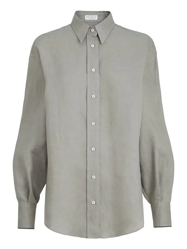 Brunello Cucinelli Linen Button-down Shirt - Brown
