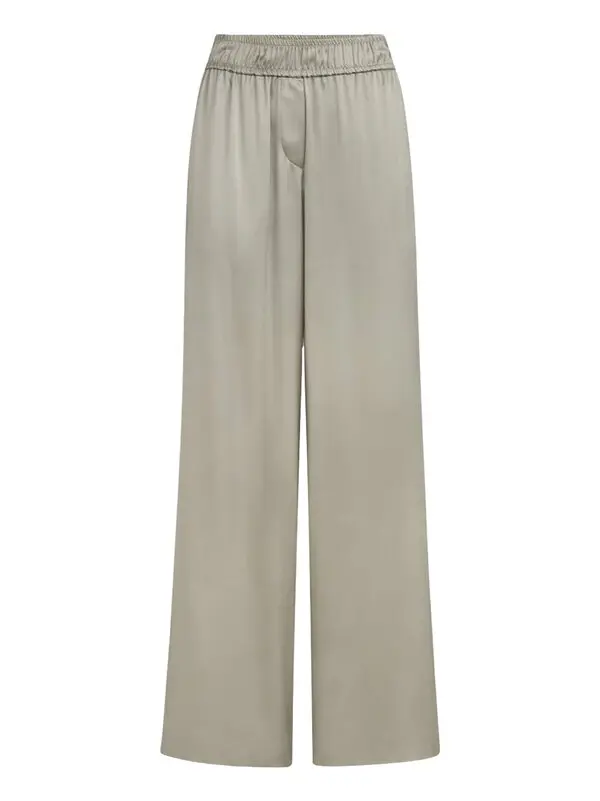 Brunello Cucinelli Silk-blend Satin Track Trousers - Green