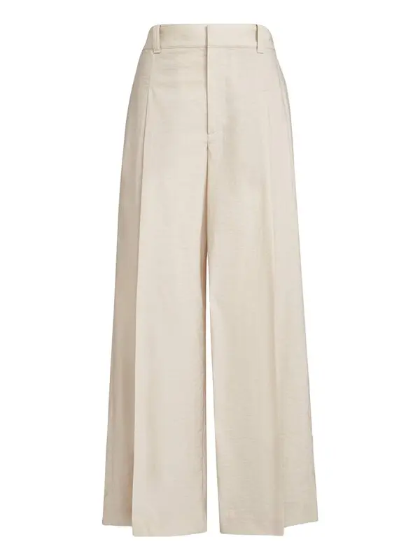 Brunello Cucinelli Cotton-blend A-line Trousers - Grey