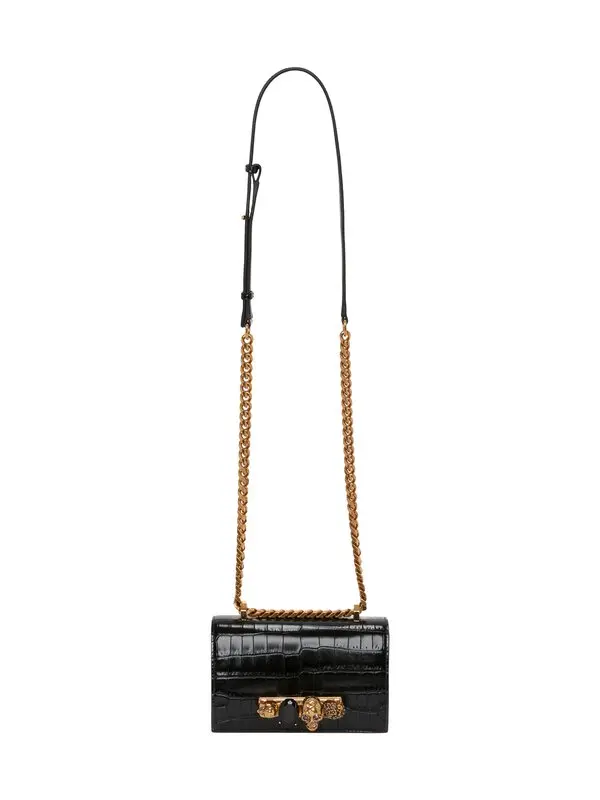 Alexander McQueen Leather Jewelled Satchel - Black