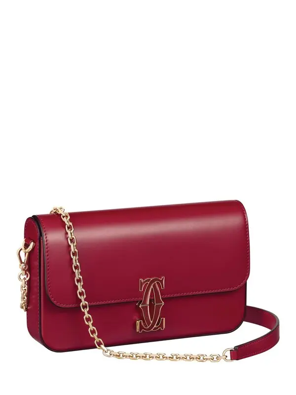 Cartier Mini Leather C De Chain Bag - Red