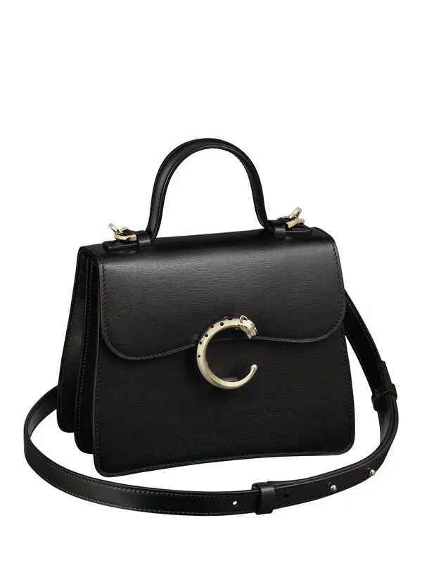 Cartier Leather Mini Panthère De Top-handle Bag - Black