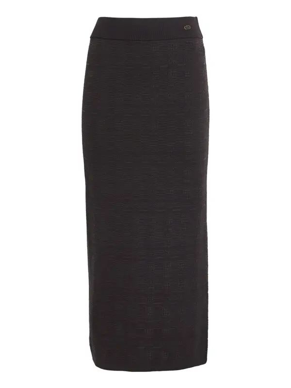 Agnona Wool-blend Knit Midi Skirt - Brown