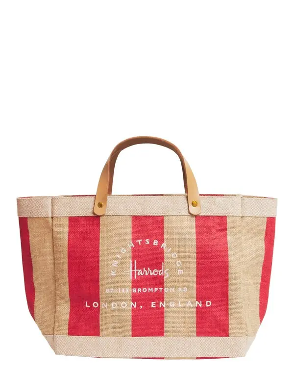 Harrods Canvas Stripe Knightsbridge Shopper Bag - Red