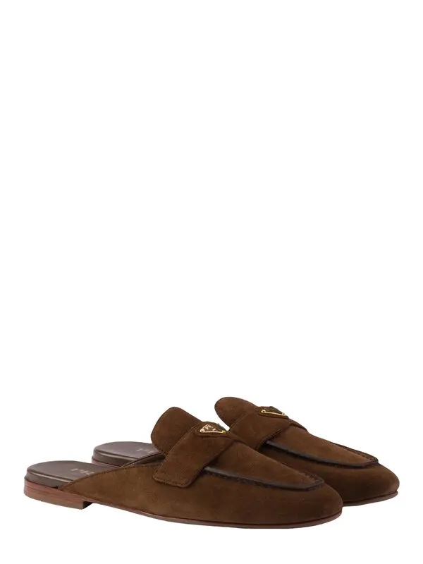 Prada Suede Mules - Brown