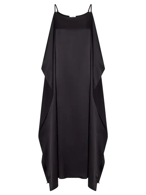 THE ROW Kylo Draped Silk-satin Midi Dress - Black