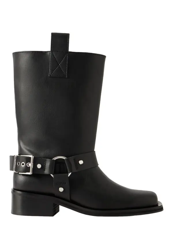 GANNI Buckled Biker Boots - Black