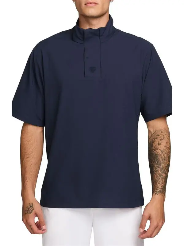 Nike Dri-fit Short-sleeve Windrunner Shirt - College Navy