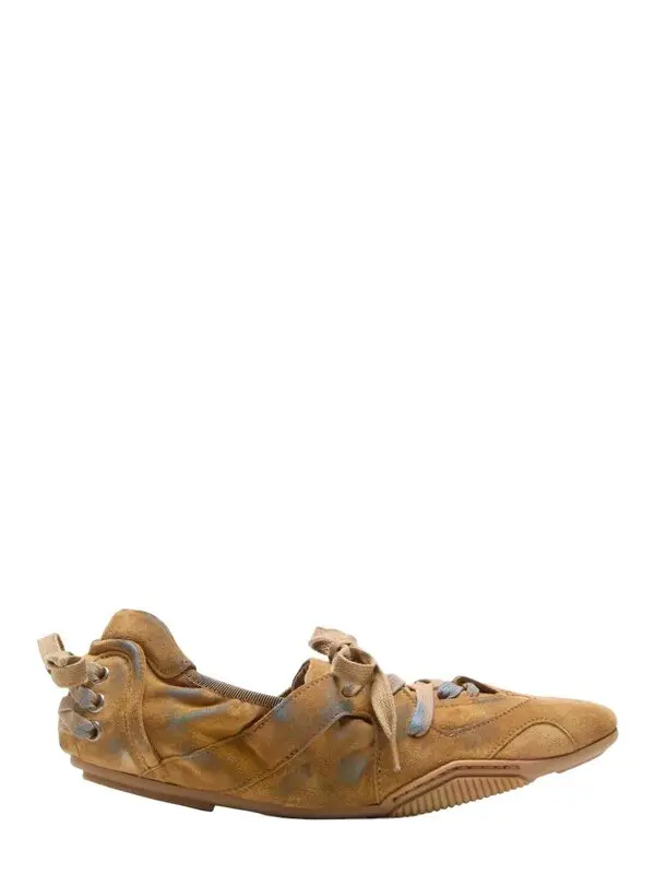 Acne Studios Suede Lace-up Round Toe Flats - Neutrals