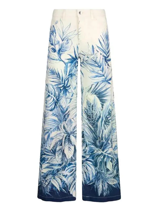 Liu Jo Printed Flared Leg Jeans - Neutrals