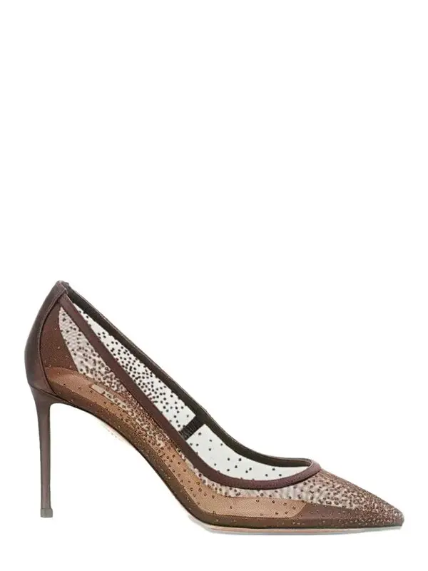 AQUAZZURA Mesh Rhinestone Embellished Pumps - White