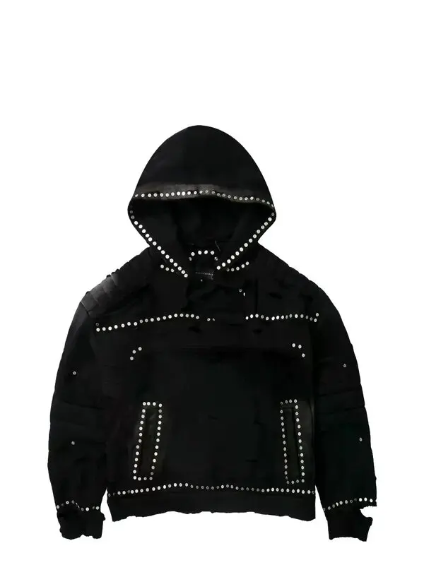WHO DECIDES WAR Studded Hoodie - Black