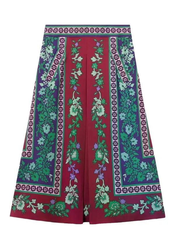 La DoubleJ Santa Monica Floral Maxi Skirt - Red