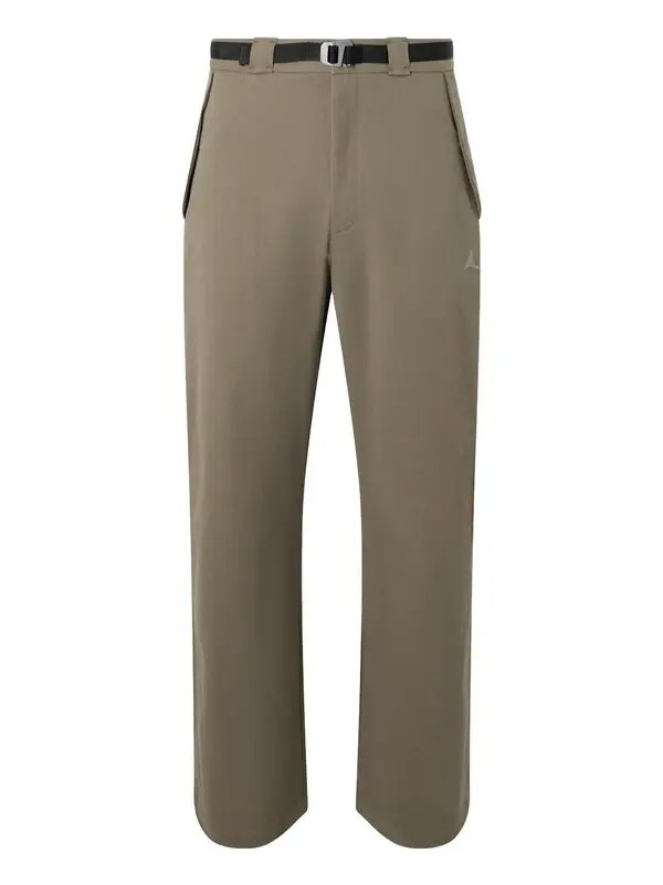 ROA Slim-fit Straight-leg Logo-embroidered Belted Trousers - Brown