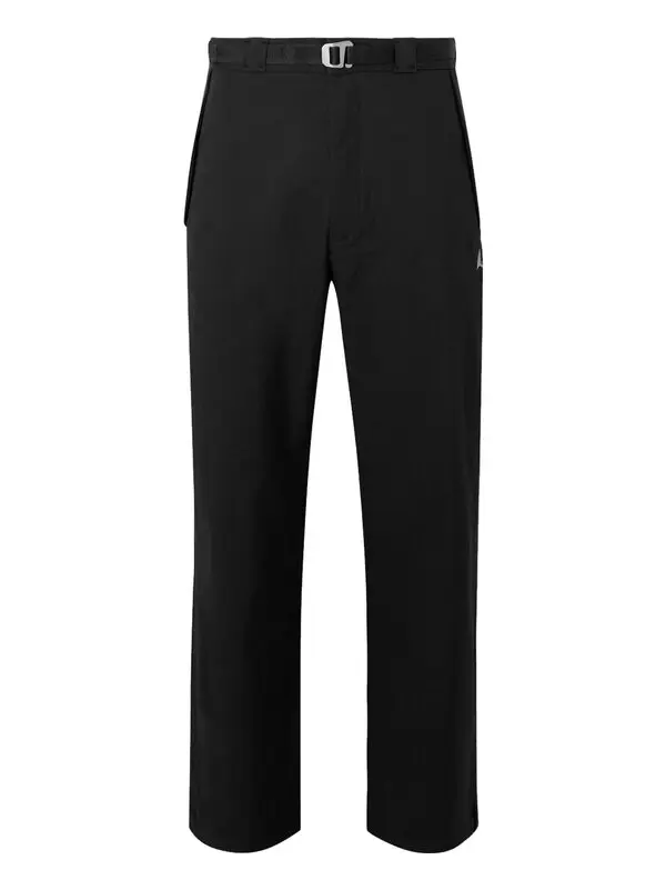 ROA Slim-fit Straight-leg Logo-embroidered Belted Trousers - Black