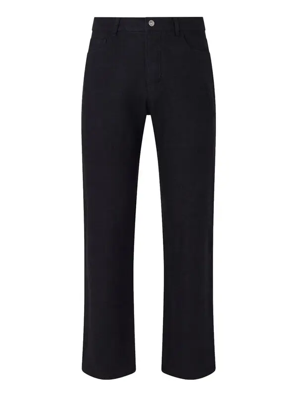 Mr P. Edward Straight-leg Linen And Cotton-blend Trousers - Black