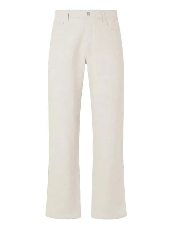 Mr P. Edward Straight-leg Linen And Cotton-blend Trousers - Neutrals