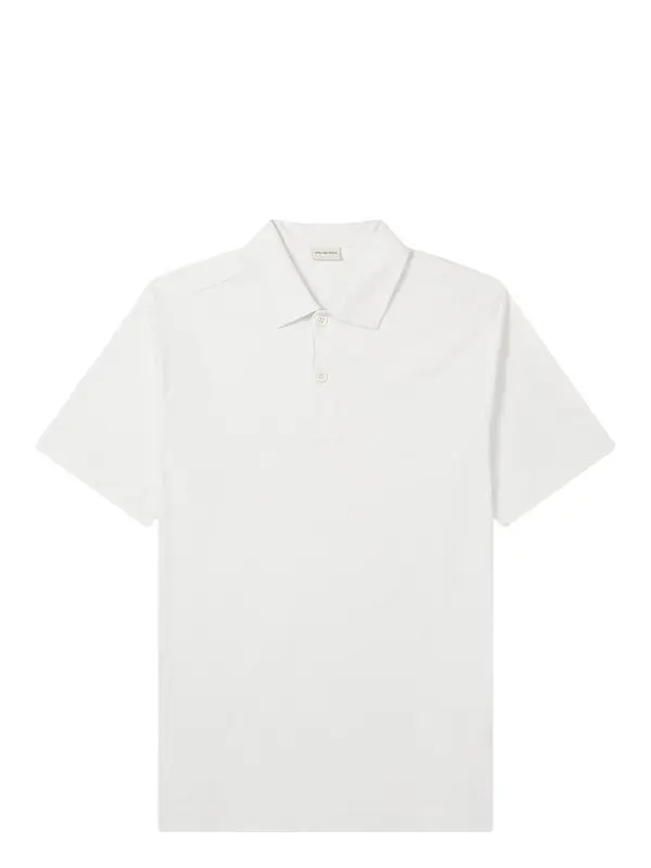 Dries Van Noten Cotton-jersey Polo Shirt - White