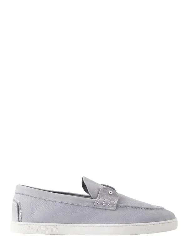 CHRISTIAN LOUBOUTIN Chambeliboat Full-grain Leather Loafers - Gray