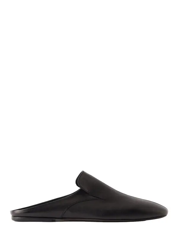 Dries Van Noten Leather Slides - Black