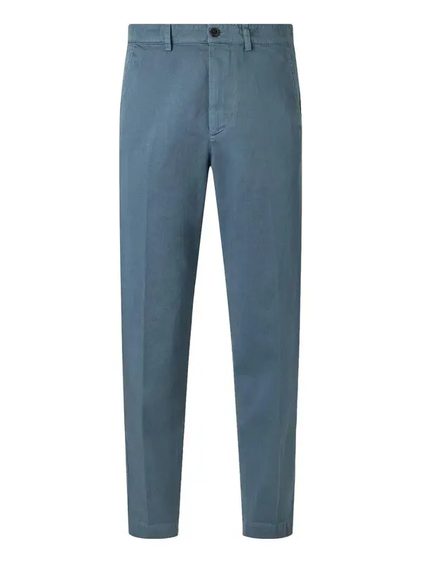 Dries Van Noten Slim-fit Straight-leg Cotton-twill Trousers - Blue