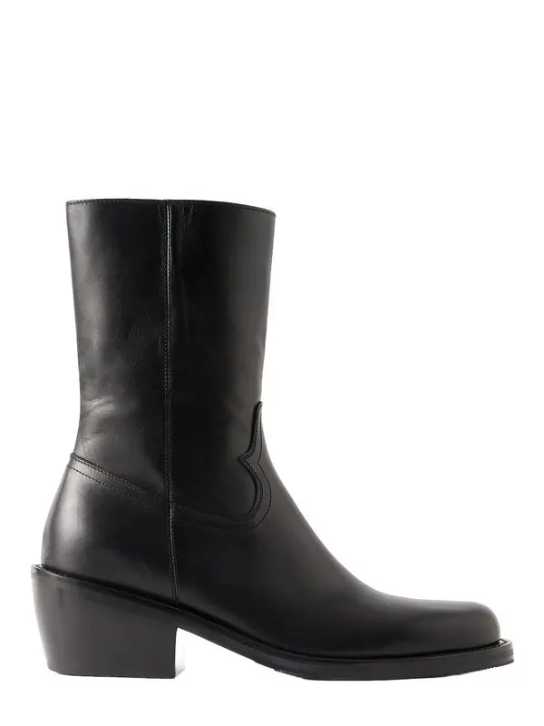 Dries Van Noten Leather Boots - Black